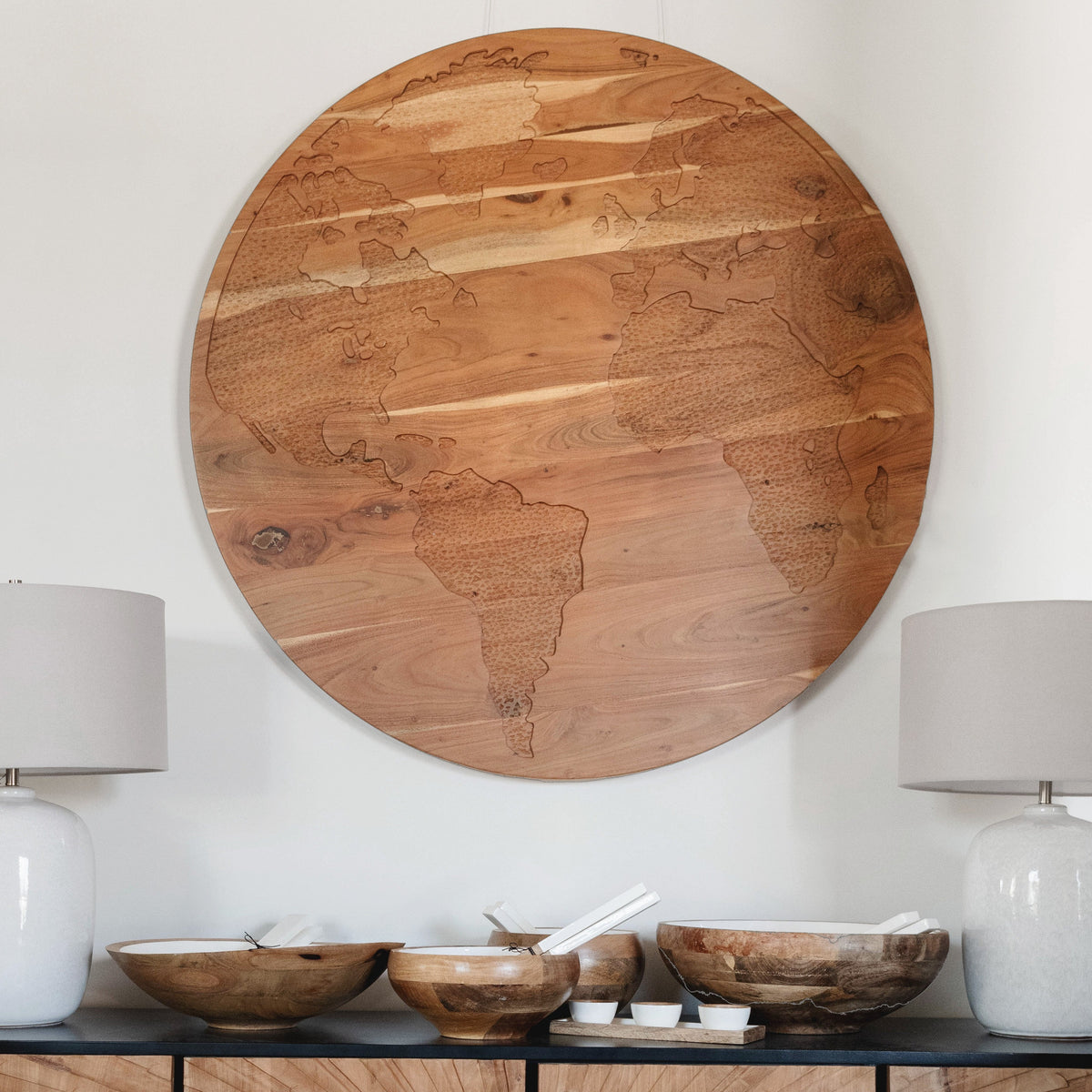 Carved World Map – Celadon House